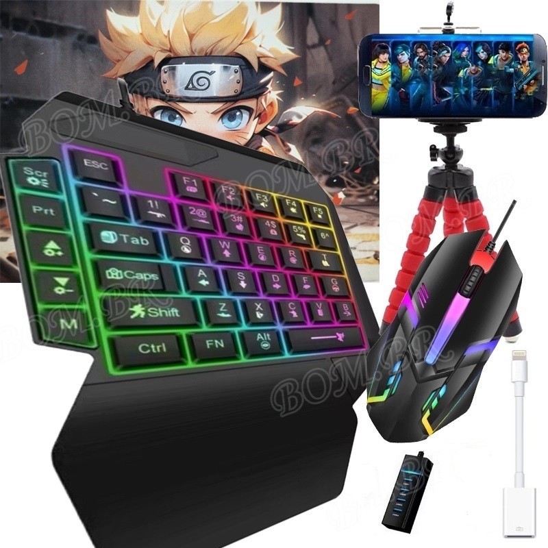 Kit Mobilador Para Celular IOS IPHONE Completo Teclado + Mouse Gamer ...