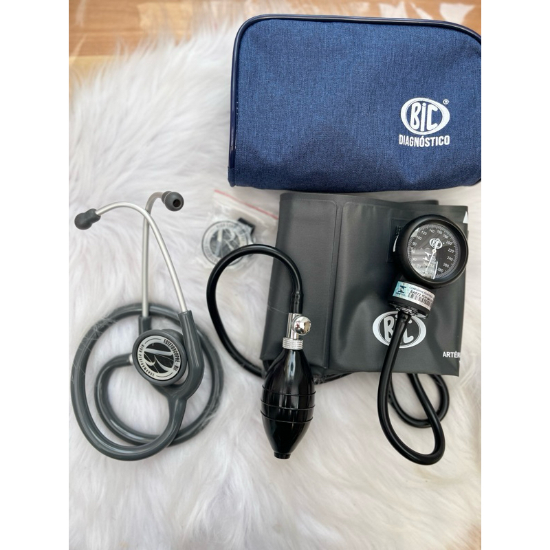 BIC - kit esfigmomanômetro innova plus e estetoscópio efficace cinza ...