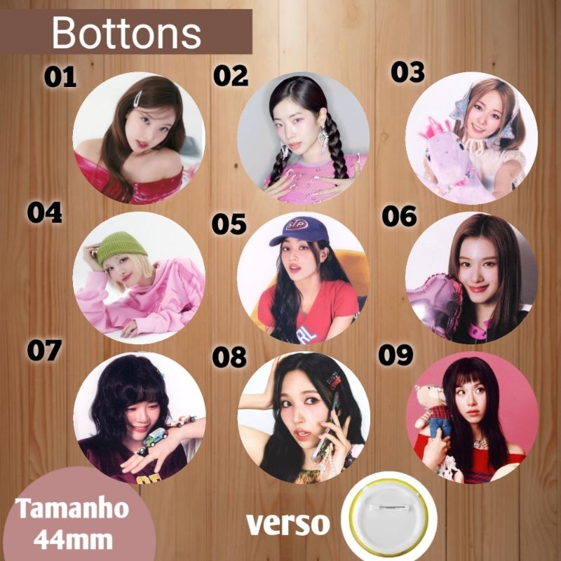 8 Bottons Twice Kpop | Broche alfinete boton botton button pin Twice ...