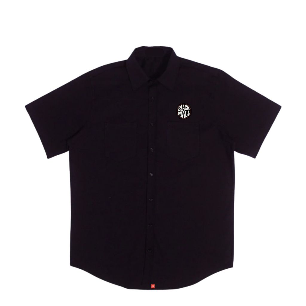 Camisa Viscose preta Blackmall Masculina Manga Curta Casual Social ...