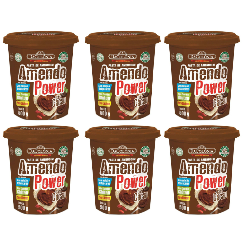 Kit Pasta de Amendoim Amendo Power com Cacau - 500g Dacolonia | Shopee ...