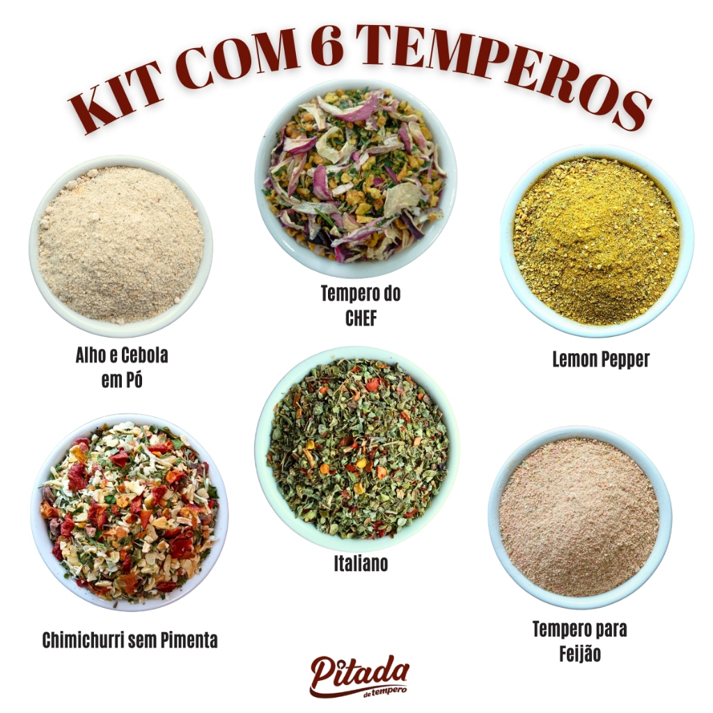 Kit Tempero para Feijão, Tempero do Chef, Tempero Italiano, Chimichurri ...