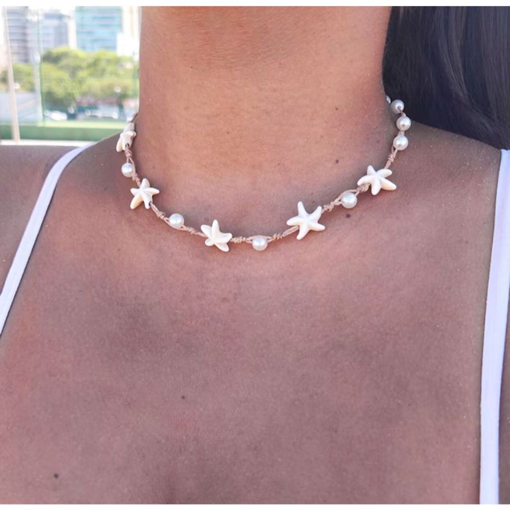 Colar Búzios com Estrelas | Shopee Brasil