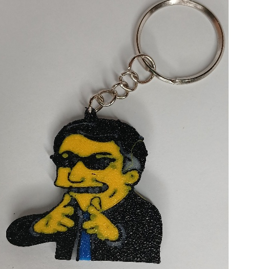 Chaveiro Bolsonaro estilo Simpsons com óculos preto | Shopee Brasil