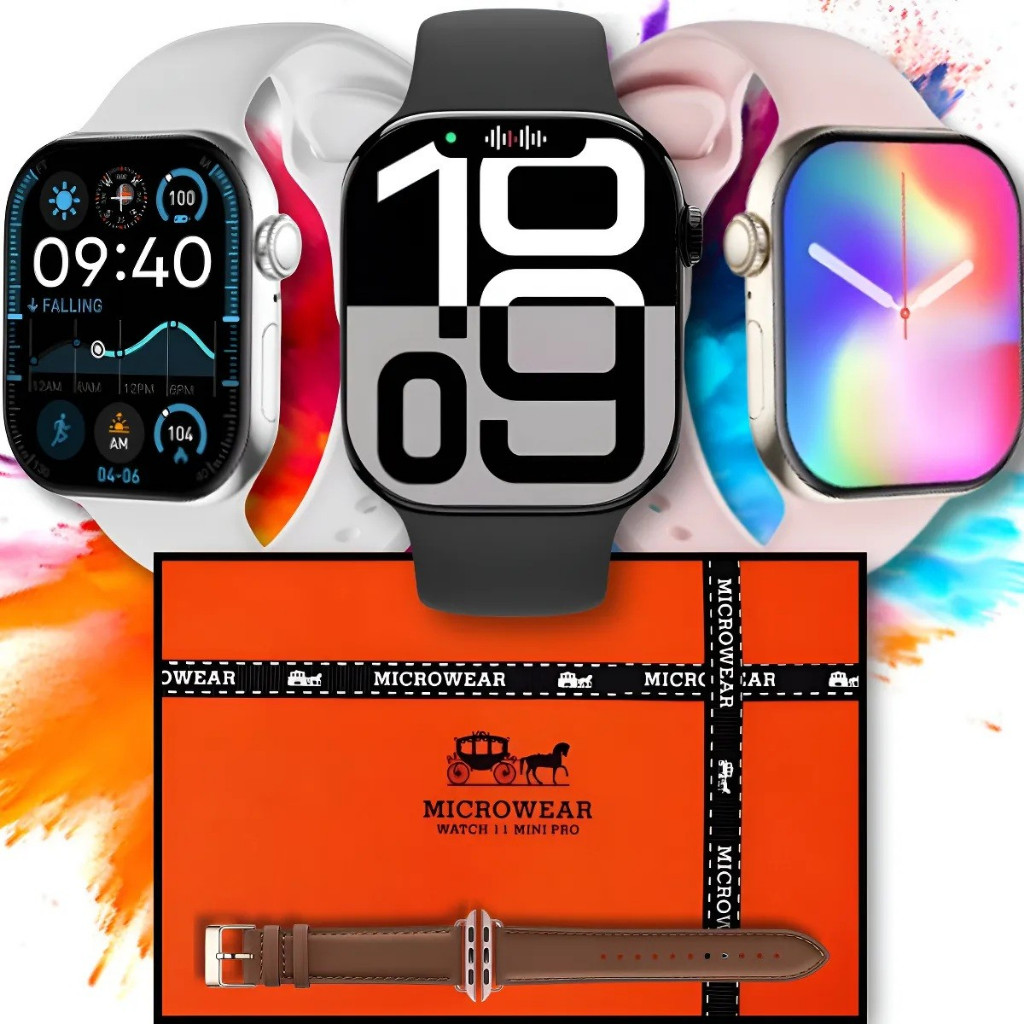 Smartwatch W11 Mini Pro Serie 11 Microwear 42mm Amoled Relógio Feminino ...