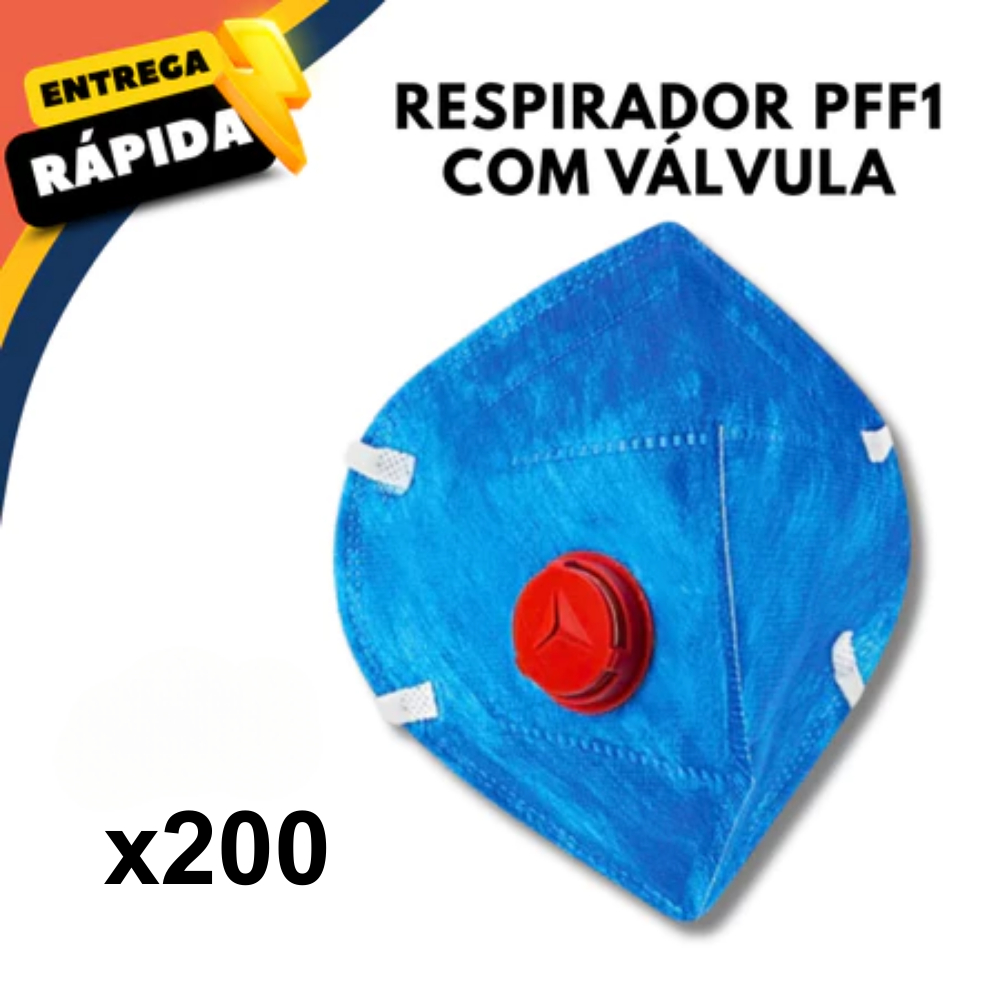 Kit com 200 Mascara Respiradores PFF1 Dobráveis Com Válvula EPI ...