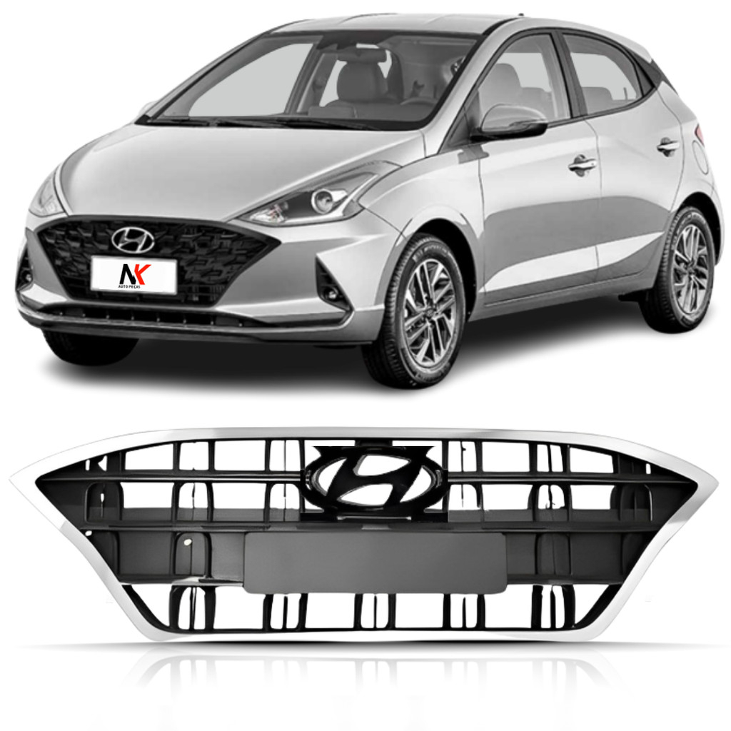 Grade Radiador Hb20 Hatch Sedan 2021 2022 2023 Friso Cromado | Shopee ...