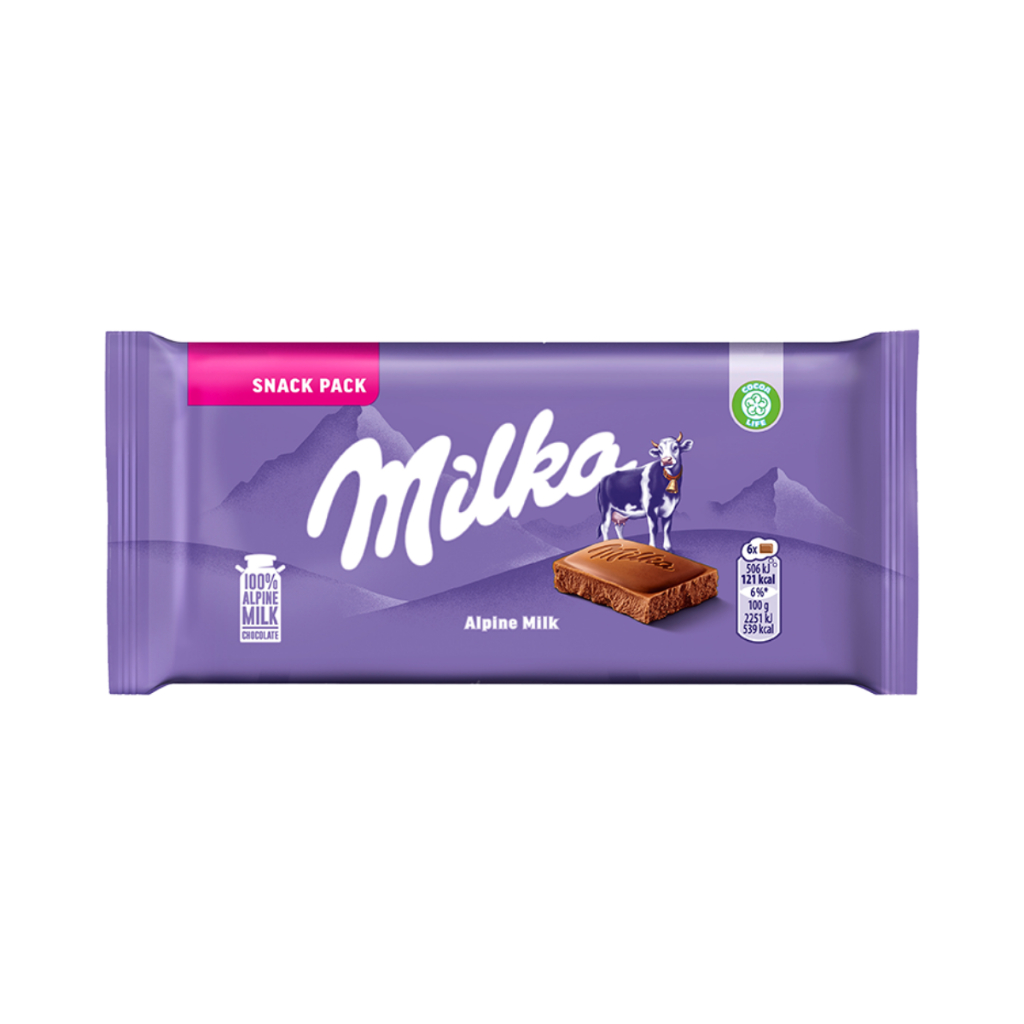 Chocolate Milka Snack Pack Alpine Milk Ao Leite 45g | Shopee Brasil