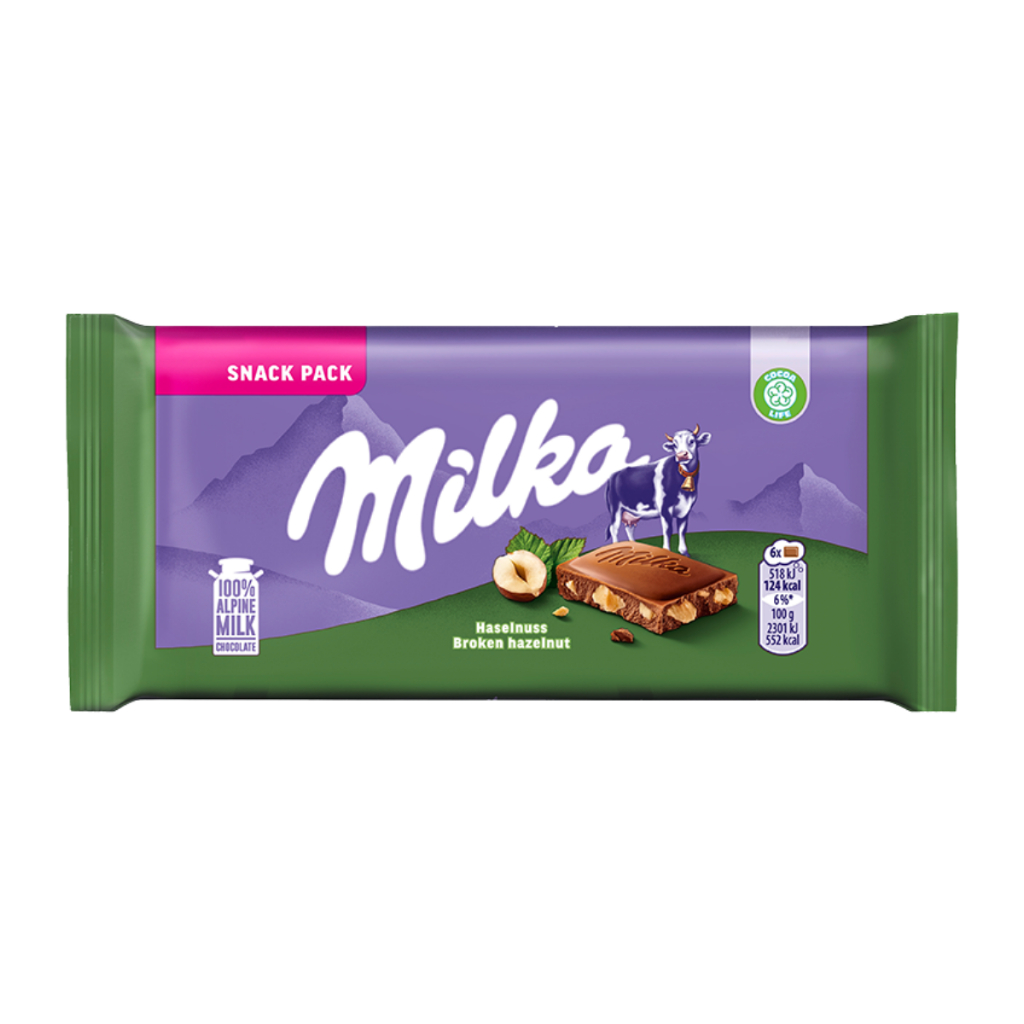 Chocolate Milka Snack Pack Hazelnut Avela Triturada 45g | Shopee Brasil