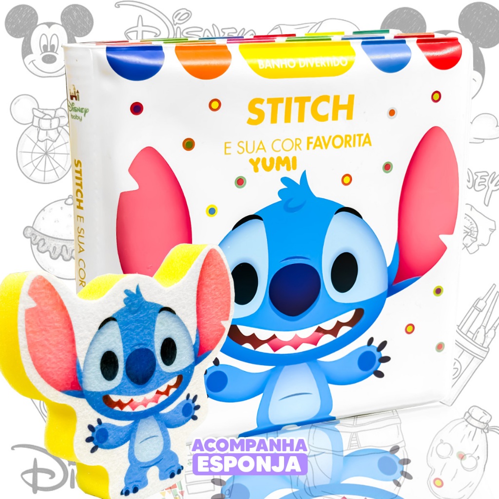 Livro De Banho Disney Baby Stitch | Sensorial Com Esponja Macia ...