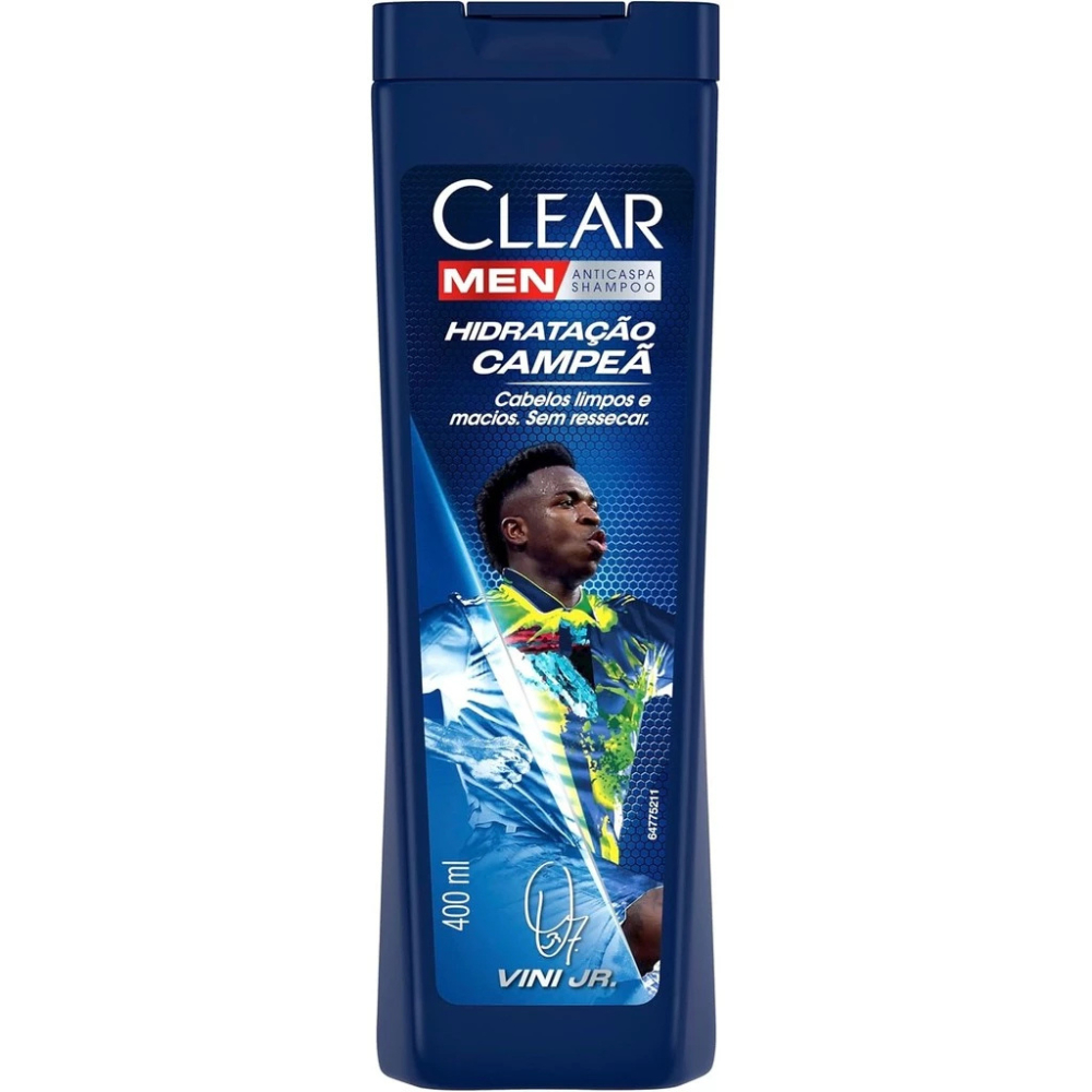 Shampoo Clear Men Hidratacao Campea Vini Jr 400Ml - Clear | Shopee Brasil
