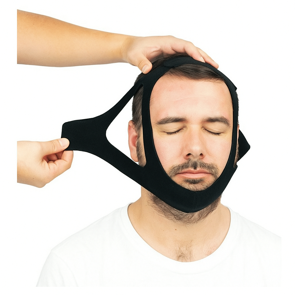 Faixa Anti Ronco e Apneia Ajustável Neoprene 3 Pontas | Cinta Queixo ...
