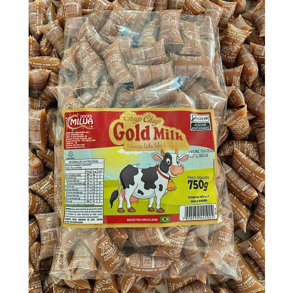 Doce de Leite Chup Gold Milk - Pacote 750g com 50 unidades de 15g | Shopee Brasil