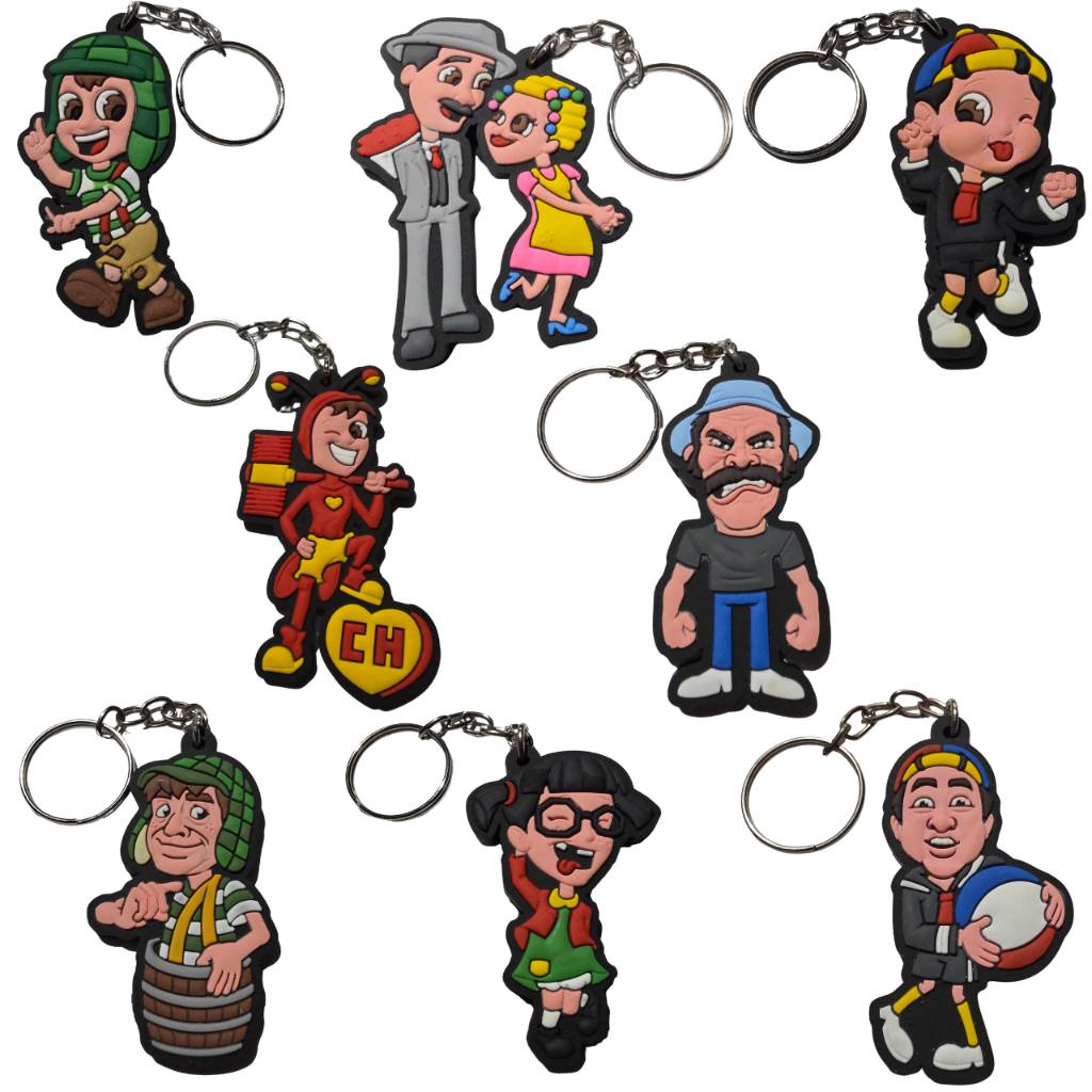 Chaveiros Emborrachados Geek Nerd Turma Do Chaves Madruga Florinda Kiko ...