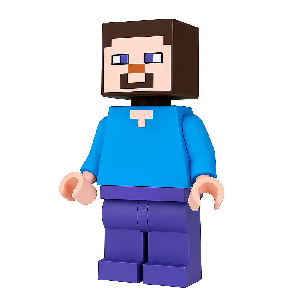 Boneco Steve Lego – Action Figure Geek em 3 Tamanhos (20cm, 30cm, 40cm ...