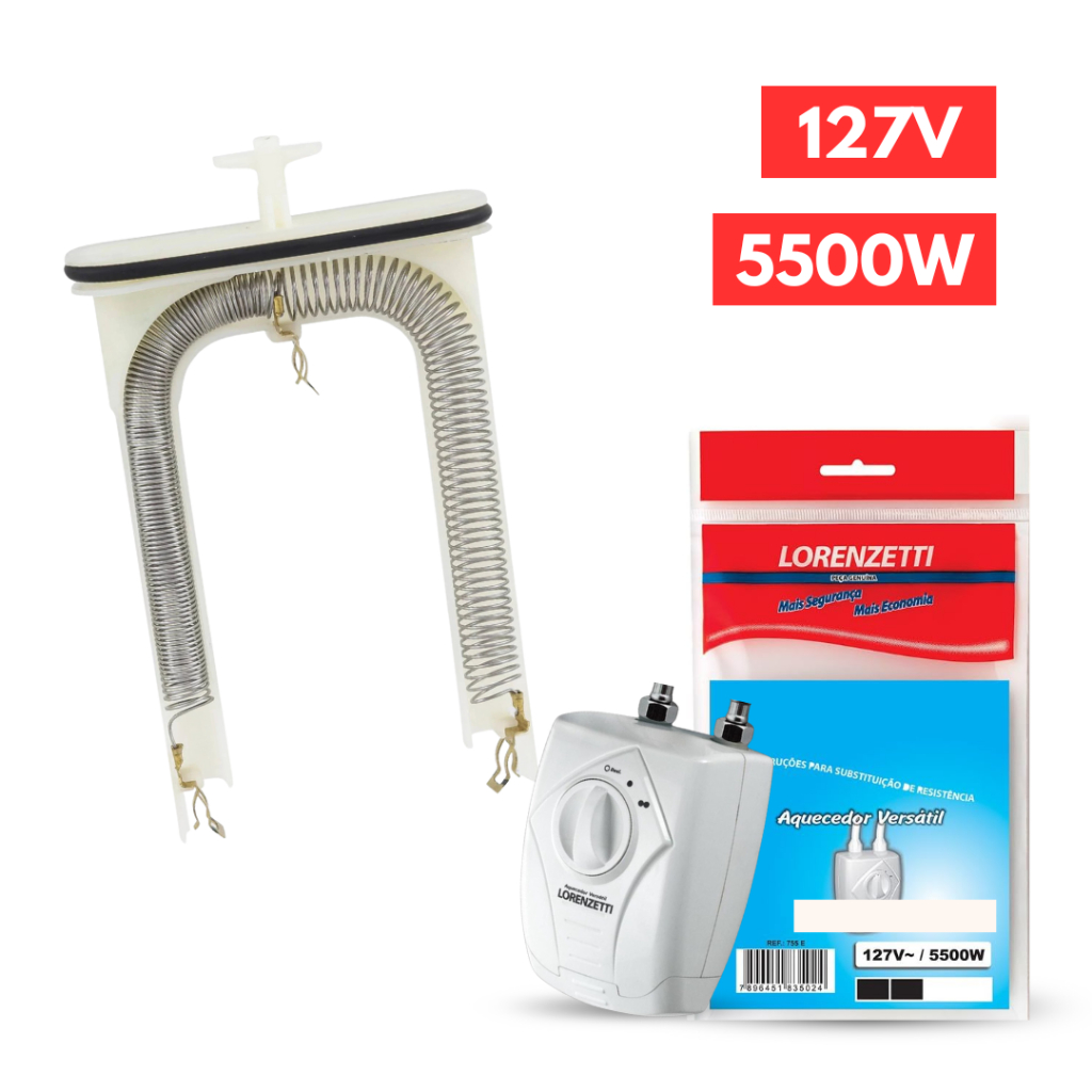 Resistência Aquecedor Elétrico Versátil 127v 5500w Lorenzetti Pia ...
