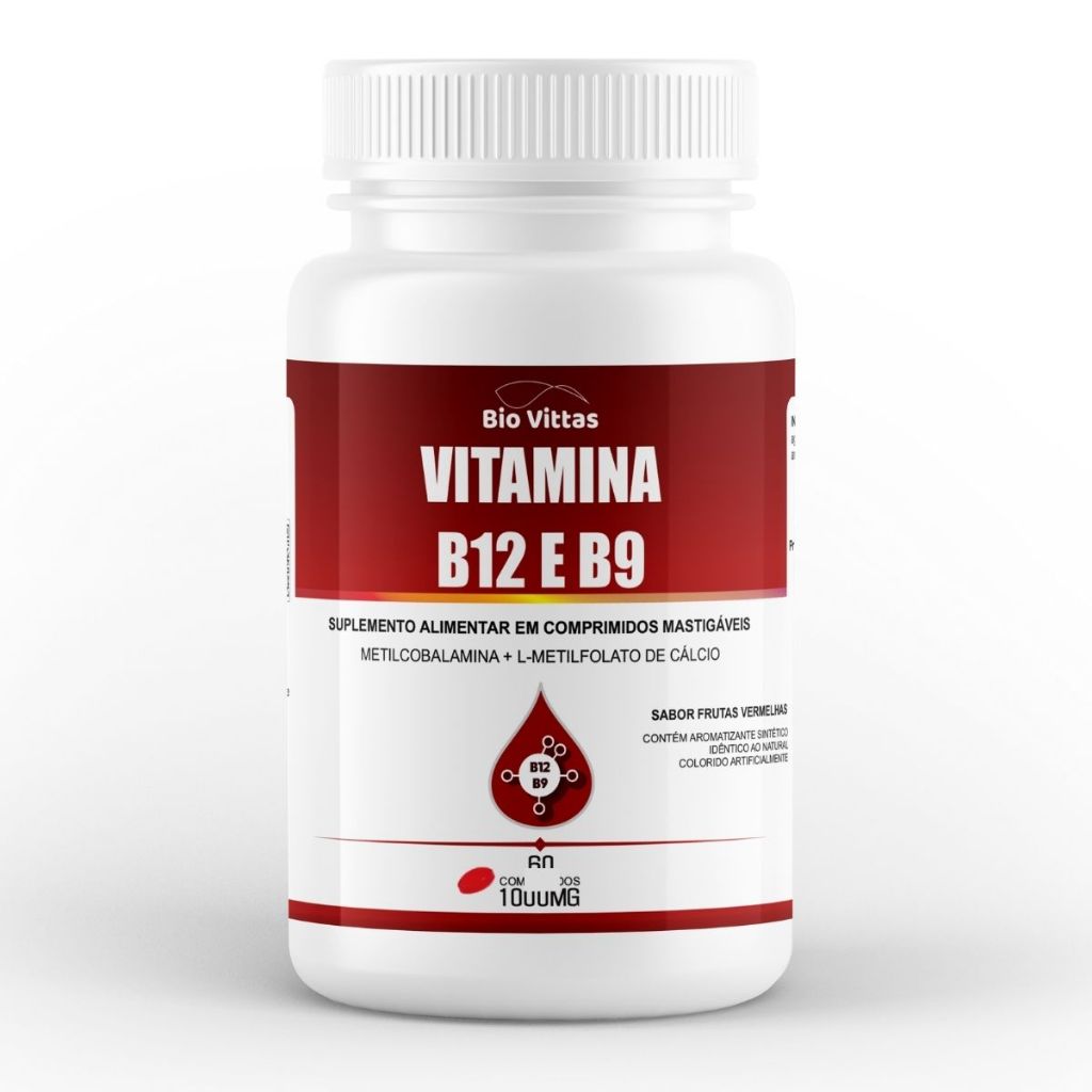 Vitamina B12 Metilcobalamina + B9 | Comprimidos 1000MG - Comprimidos ...