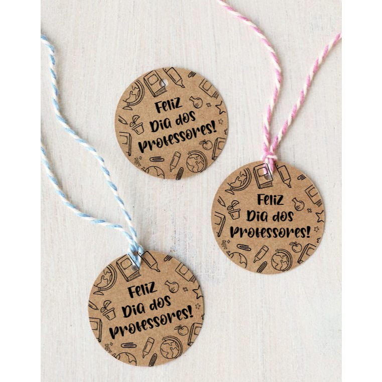 Tags Feliz Dia dos Professores Professor kraft 20 unidades | Shopee Brasil