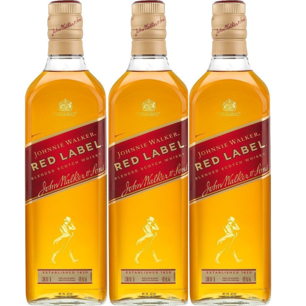 Kit com 3 Johnnie Walker Red Label Blended Scotch Whisky 1000ml ...