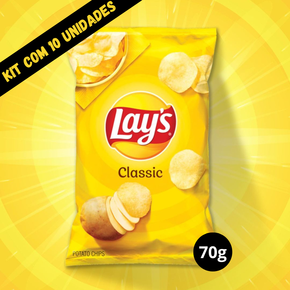 kit 10 Batata Lays Classica 70 gr | Shopee Brasil