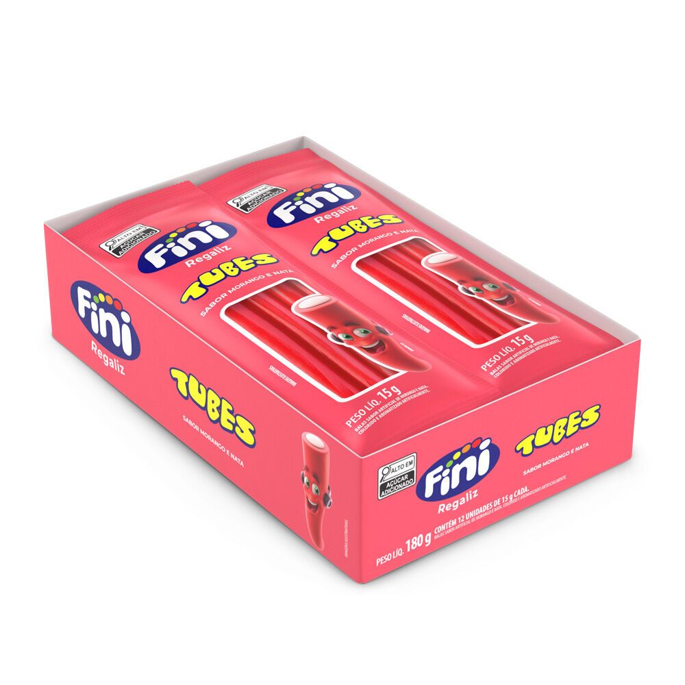 Fini Tubes Morango 12 Unidades 15g | Shopee Brasil