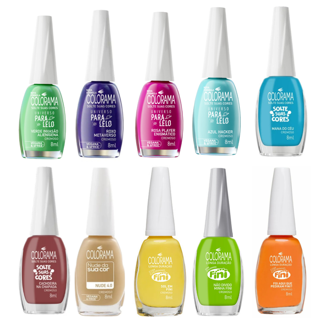 Kit 9 cores - Esmalte Colorama - 8 ml | Shopee Brasil