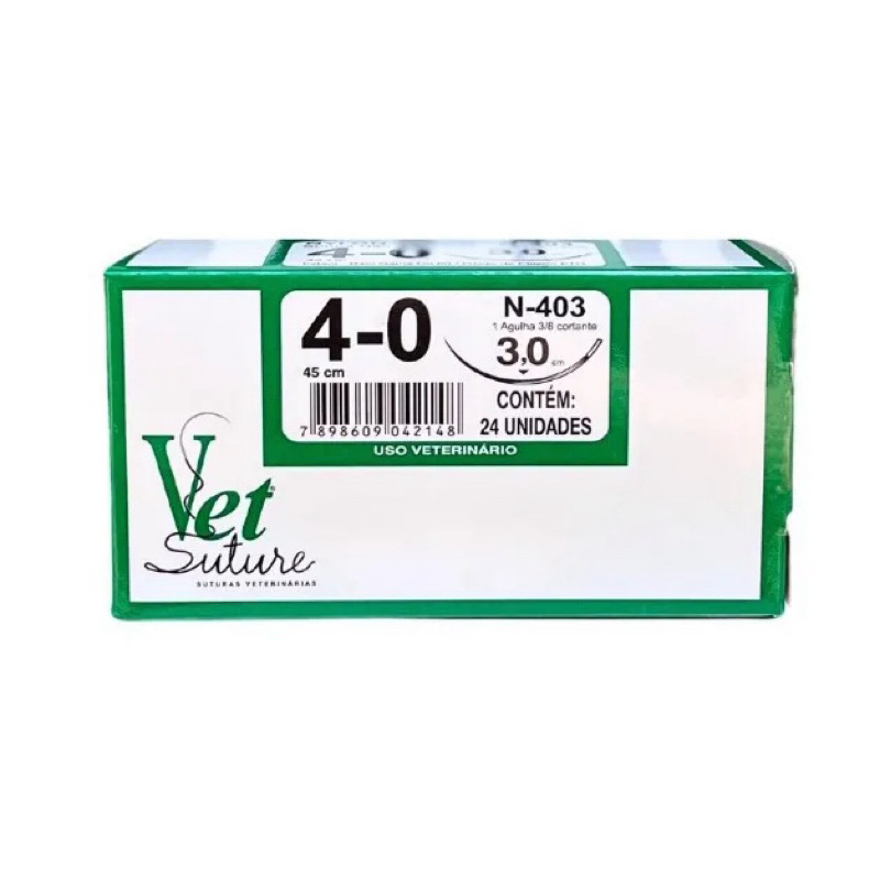 Fio de Sutura VetSuture 4,0 – com Agulha | Shopee Brasil