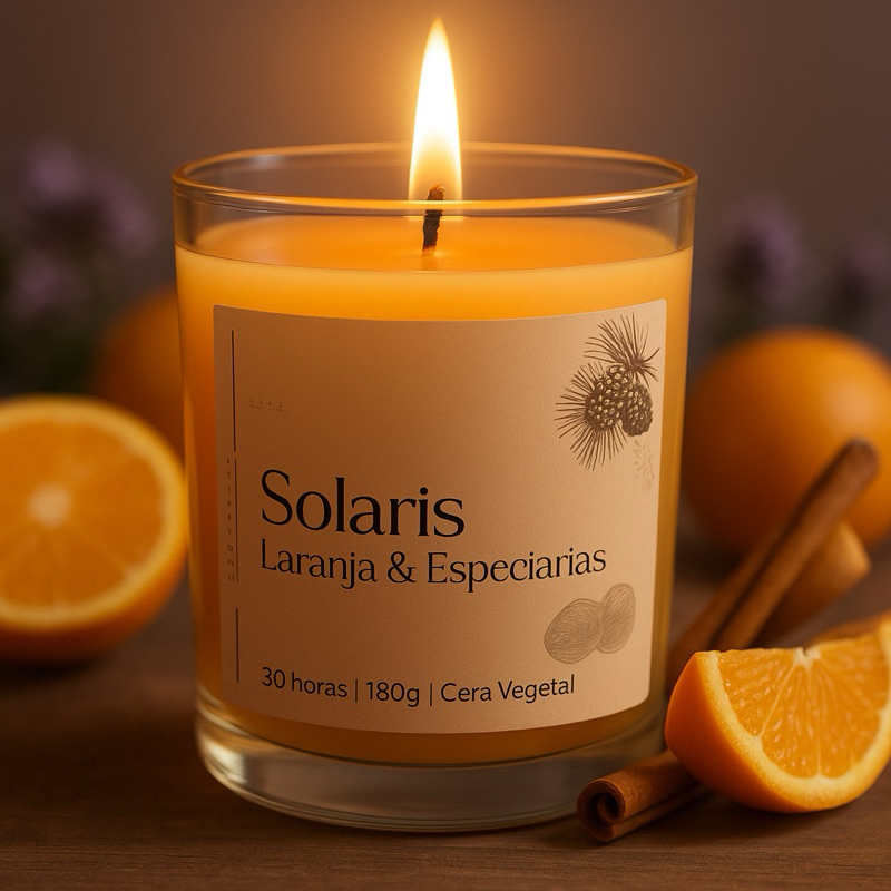 Vela Aromática Premium Solaris – Laranja & Especiarias | Feita à mão ...