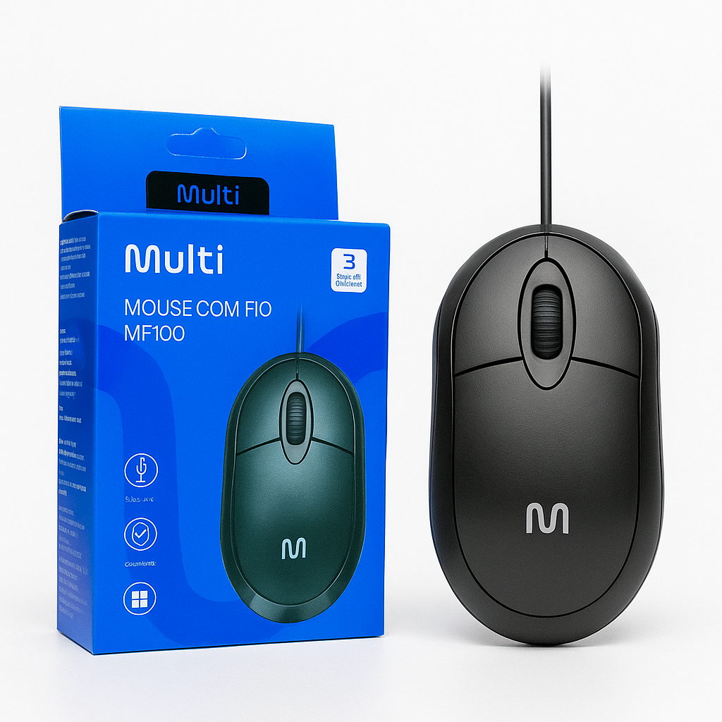 Mouse Multi MF100 Com Fio USB Pc Notebook Computador | Shopee Brasil