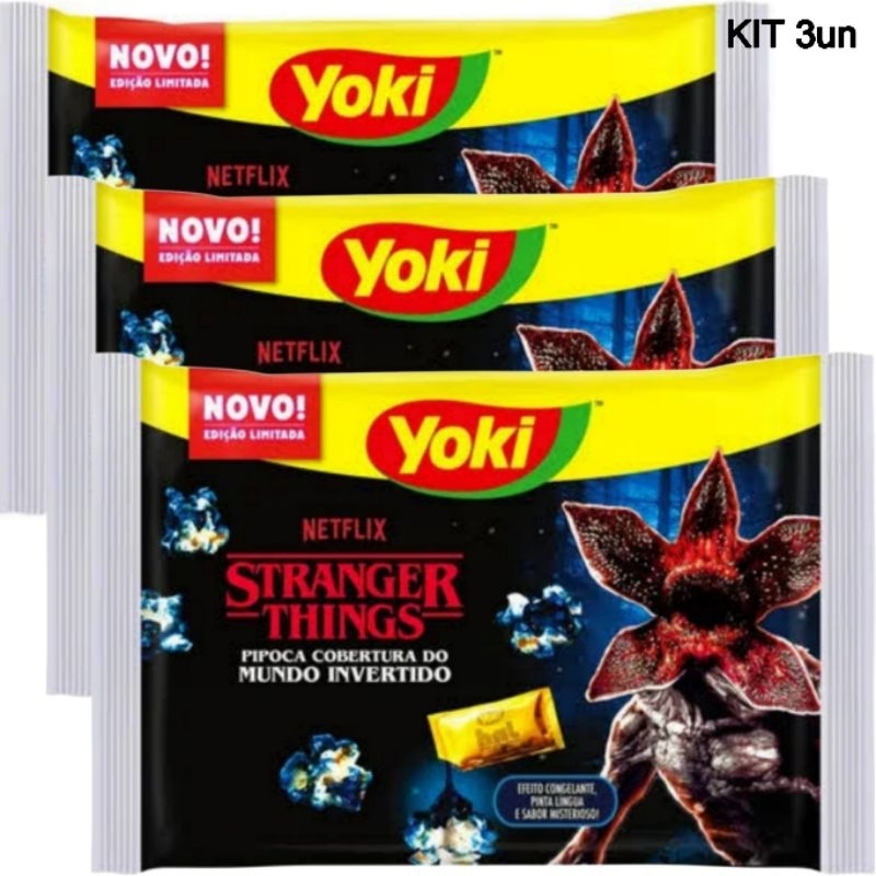 Kit 3 pipoca stranger things yoki 140g | Shopee Brasil