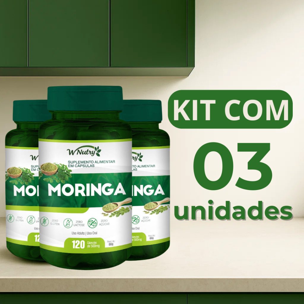 Kit 3 unidades Moringa Planta Oleifera 120 Capsulas 100% Pura original ...