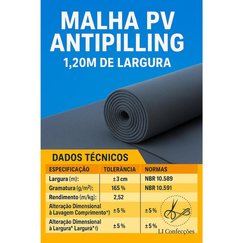 Tecido Malha PV - ANTIPILLING ( 1,20 largura ) | Shopee Brasil