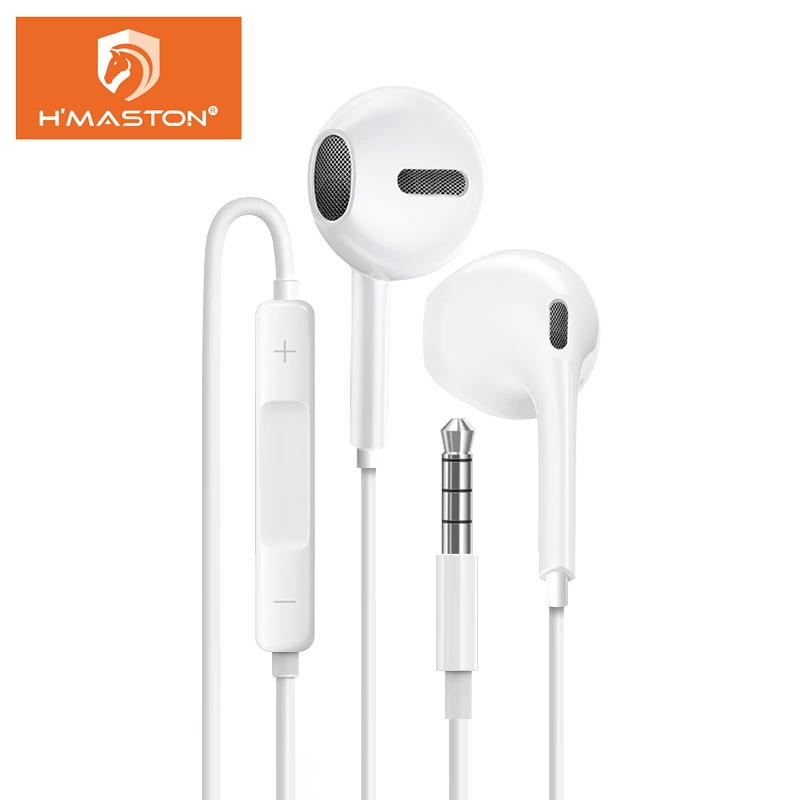 H'maston Fone de Ouvido Com Fio Intra-Auricular HIFI Estéreo Baixo Controle de Volume 3.5mm 5G-1 ...
