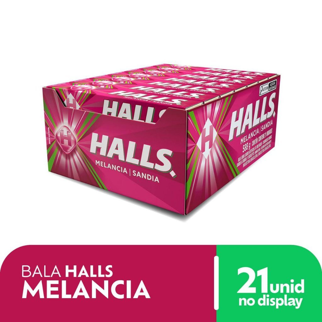 Bala Drops Melancia 28g Caixa Com 21 Unidades Halls | Shopee Brasil