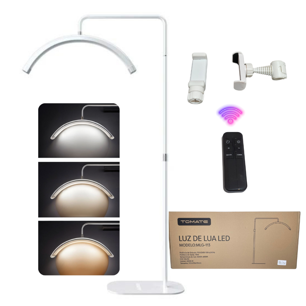 Luminária Led Ring Light Estetica 3 Tons Ajustavel Meia Lua luminária ...