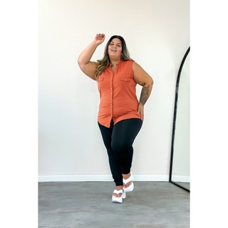 Blusa Lolly Confortável sem manga para o dia a dia Plus Size | Shopee ...