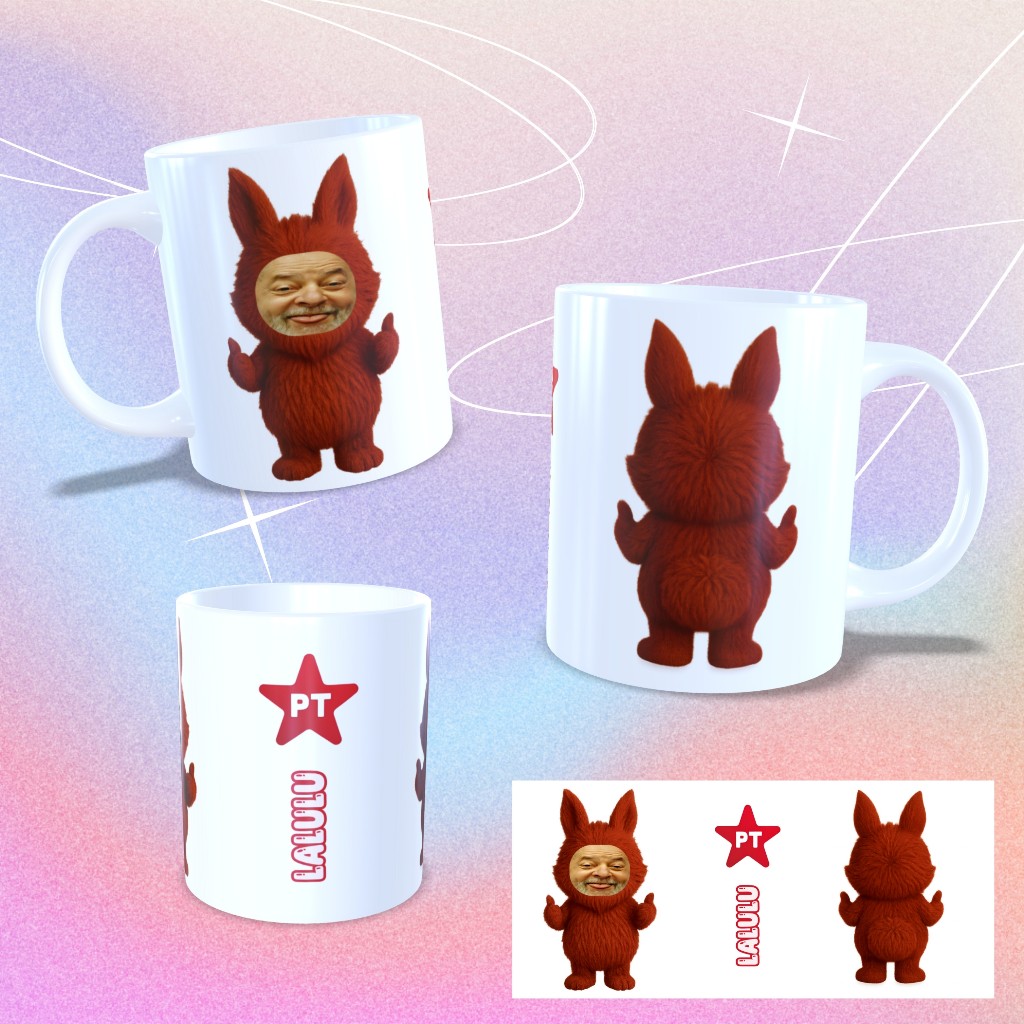 Caneca Personalizada Lalulu - 325ml - Cerâmica - Lula PT Político Meme ...
