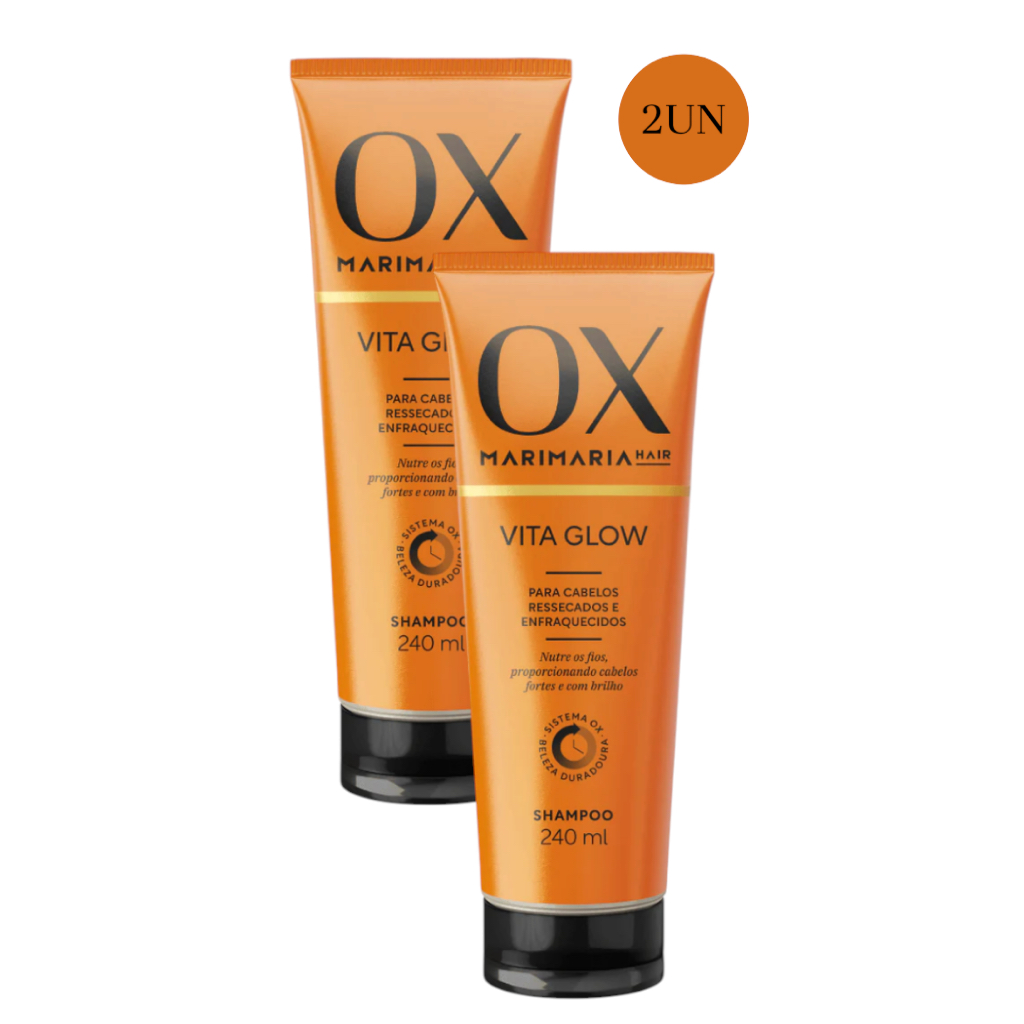 Kit Shampoo OX Mari Maria Hair Vita Glow 2un 240ml Cada | Shopee Brasil