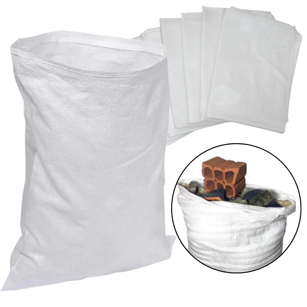 Sacos Para Entulho Obra Construção Rafia 50x70cm Branco | Shopee Brasil
