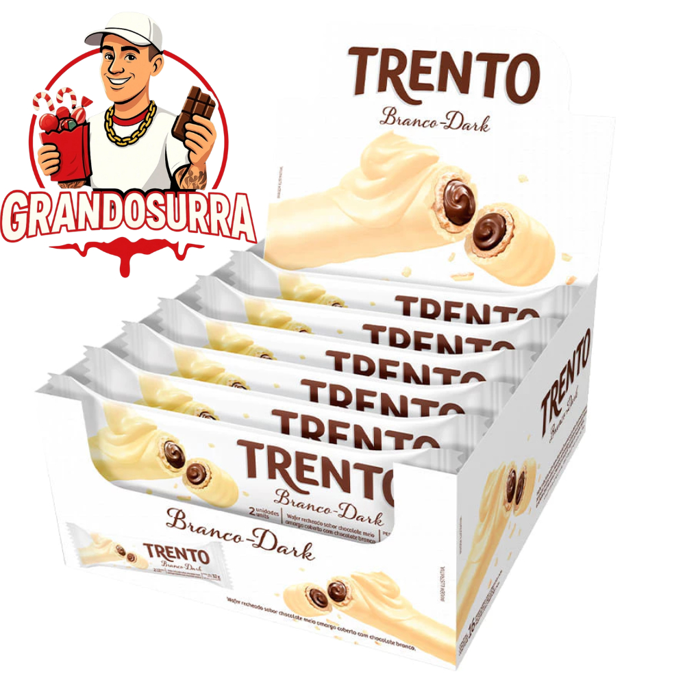 Chocolate Trento Branco Dark | Caixa com 16 Unidades de 29g | Shopee Brasil