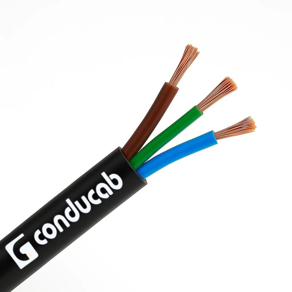 Fio Elétrico Extensão Bitola 0,50mm² Com 3 Vias Anti-Chamas Cabo PP ...