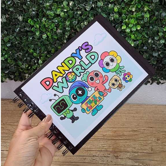 Livro De Colorir Dandy´s World com Capa Dura, 50 Desenhos - Tamanho A5 | Shopee Brasil