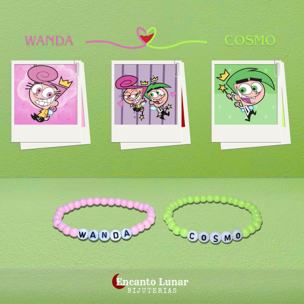Pulseiras de Miçangas | Casal Cosmo e Wanda | Kit 2 Pulseiras ...