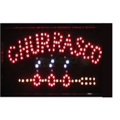 LETREIRO ESCRITO CHURRASCO TEMOS 110 ou 220 VOLTS VOLTAGEM A ESCOLHER ...