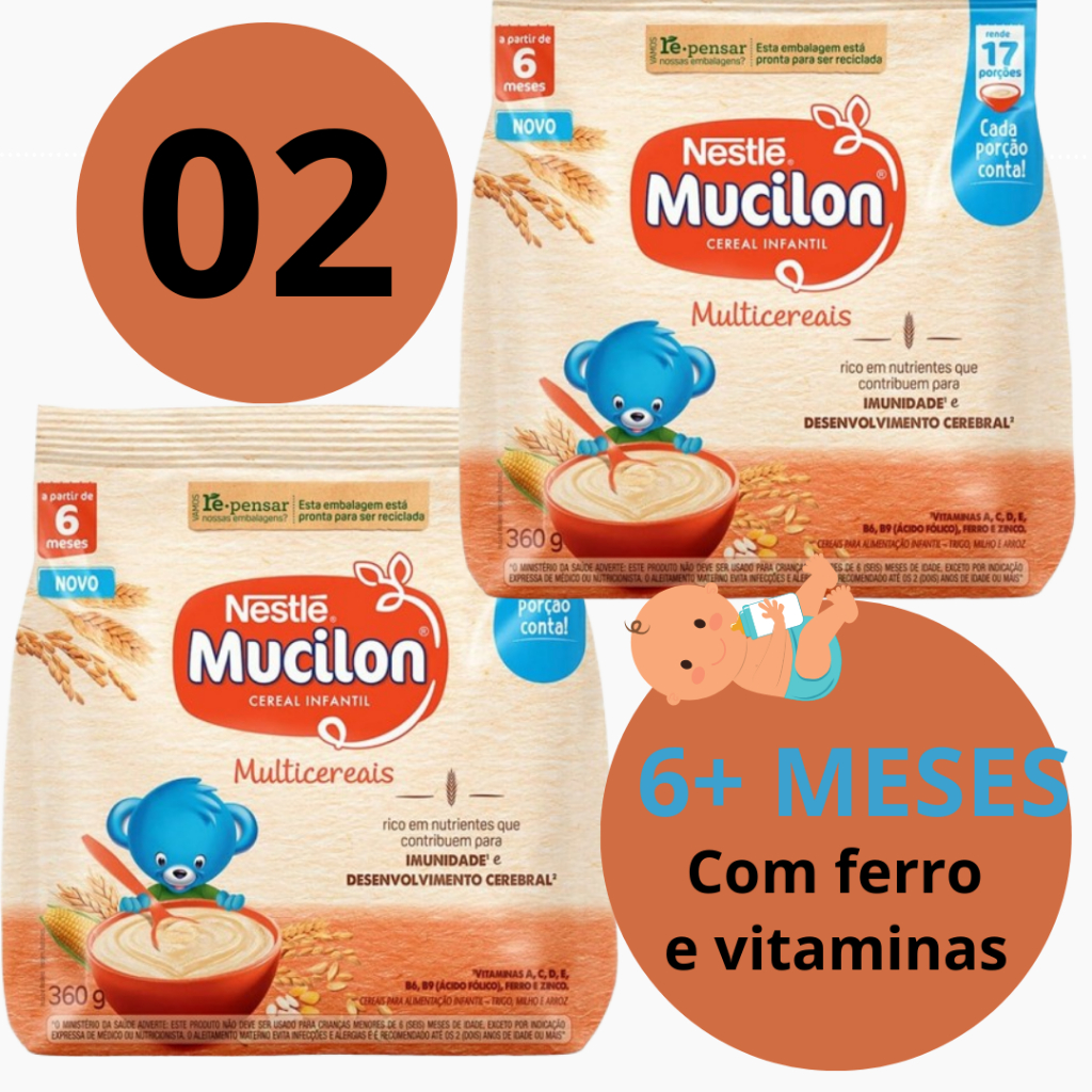 Promoção Kit 2 Mucilon Cereal Infantil Sachê 360 Gramas | Shopee Brasil