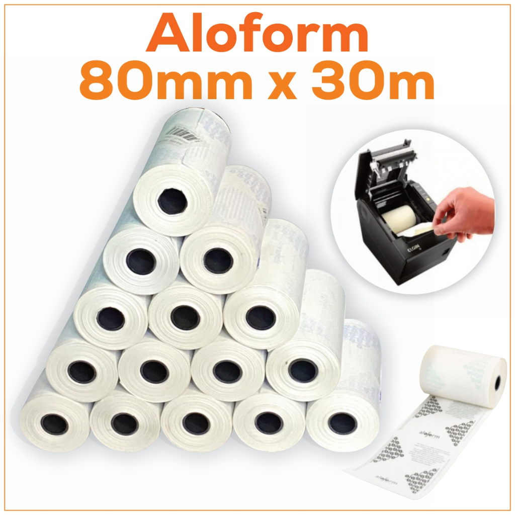 Kit Bobinas Térmicas 80x30 Aloform Caixa com 5/10/20 Rolos Papel Cupom ...