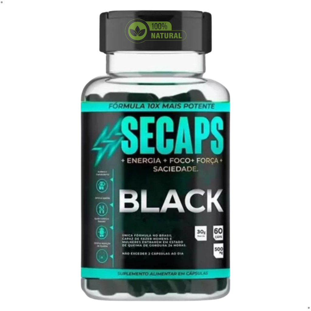 1 Secaps Black Original 60 Cápsulas Suplemento Natural Secaps Max Envio Imediato | Shopee Brasil