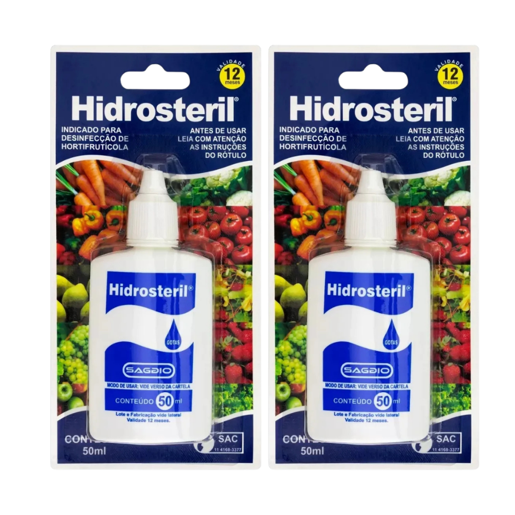 Kit 2 Hipoclorito Hidrosteril Gotas 50 ML Sanitizante para Água ...