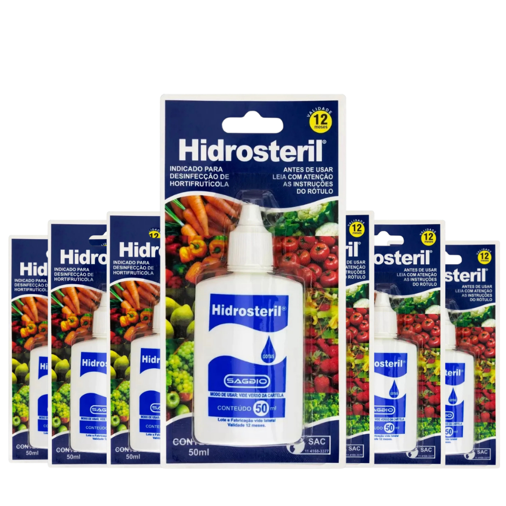 Kit 10 Hipoclorito Hidrosteril Gotas 50 ML Sanitizante para Água ...