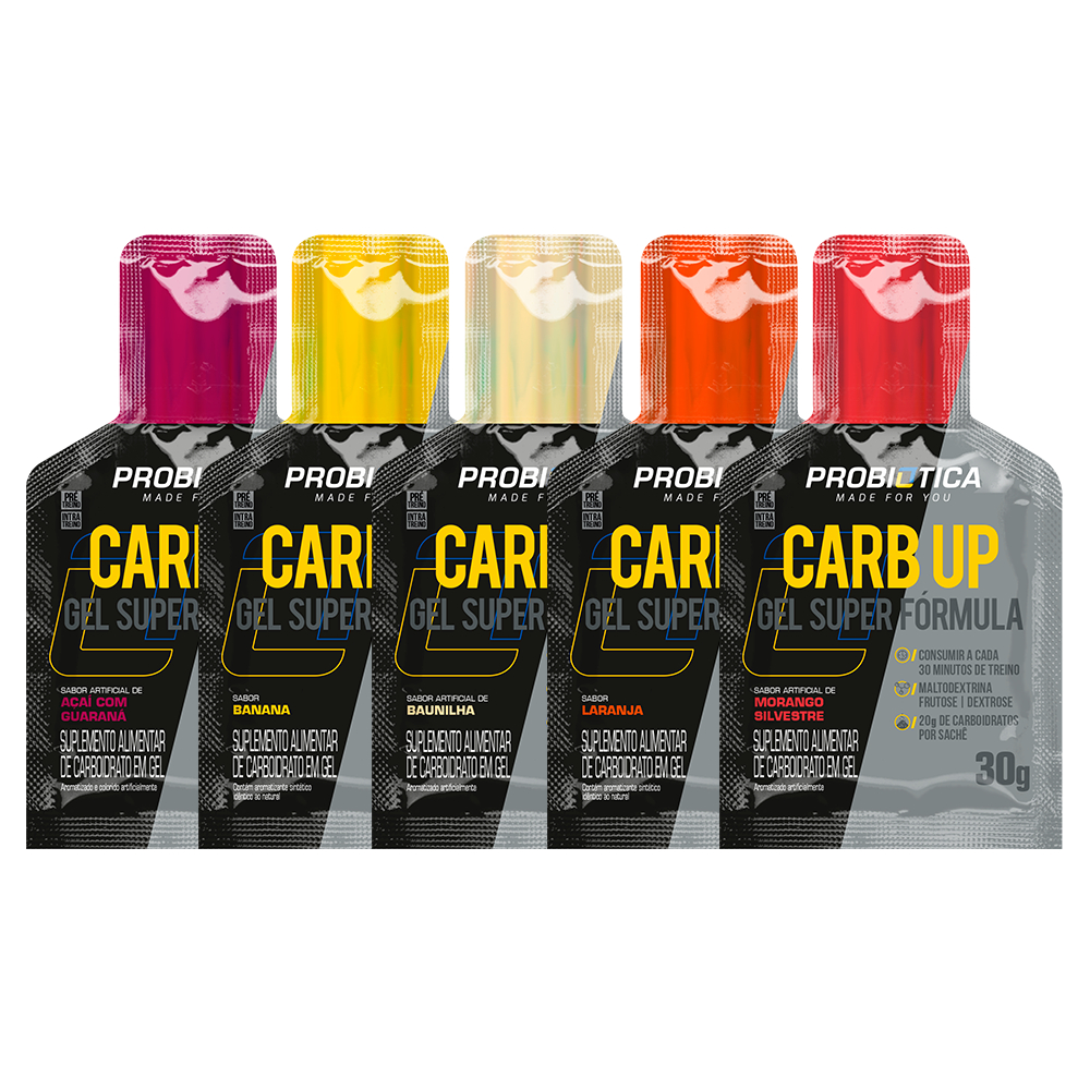 Carb Up Super Fórmula Probiótica Kit 5 Sachês 30g Cada Gel de ...